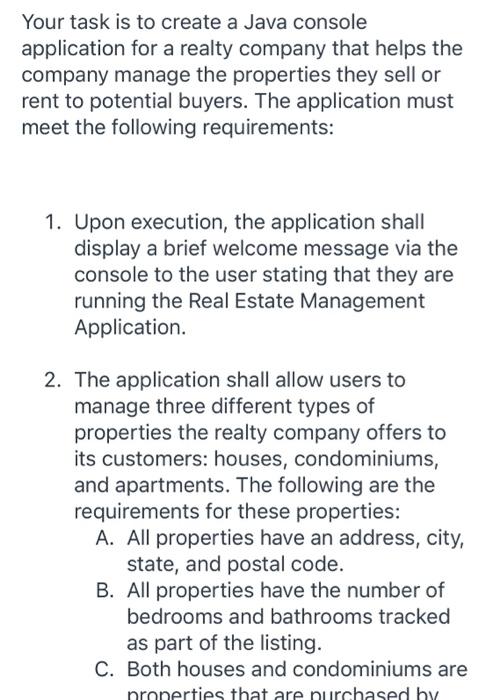 Solved Your task is to create a Java console application for | Chegg.com