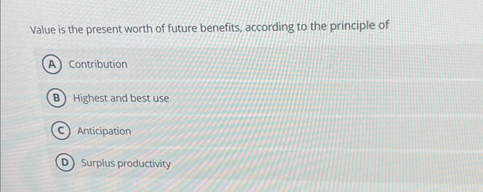 Solved Value is the present worth of future benefits, | Chegg.com
