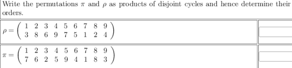 Solved Write the permutations π ﻿and ρ ﻿as products of | Chegg.com