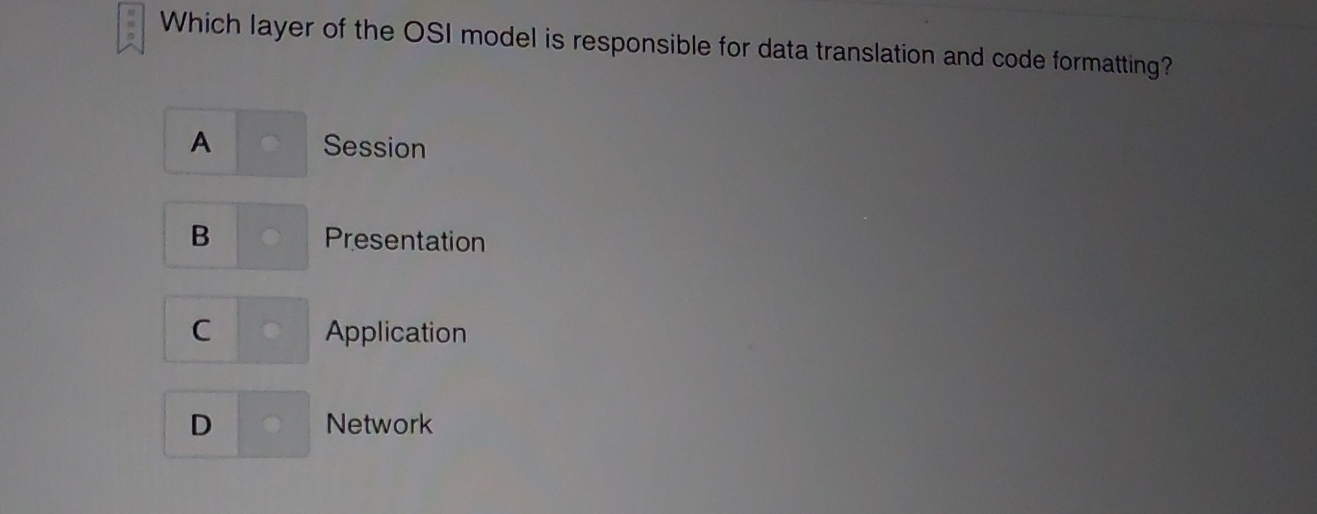 Solved Which layer of the OSI model is responsible for data | Chegg.com