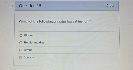 Solved Question 155 ﻿ptsWhich of the following primates has | Chegg.com
