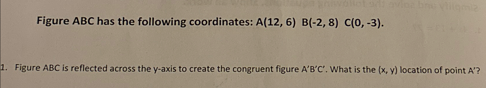 Solved Figure ABC has the following coordinates: | Chegg.com