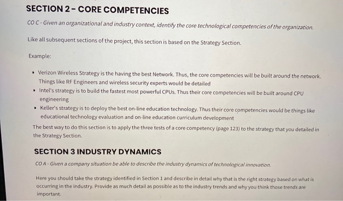 Solved SECTION 2-CORE COMPETENCIES COC-Given an | Chegg.com