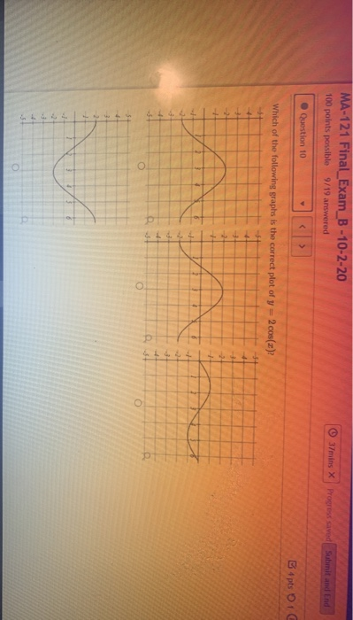 Solved MA-121 Final_Exam_B-10-2-20 100 points possible 9/19 | Chegg.com