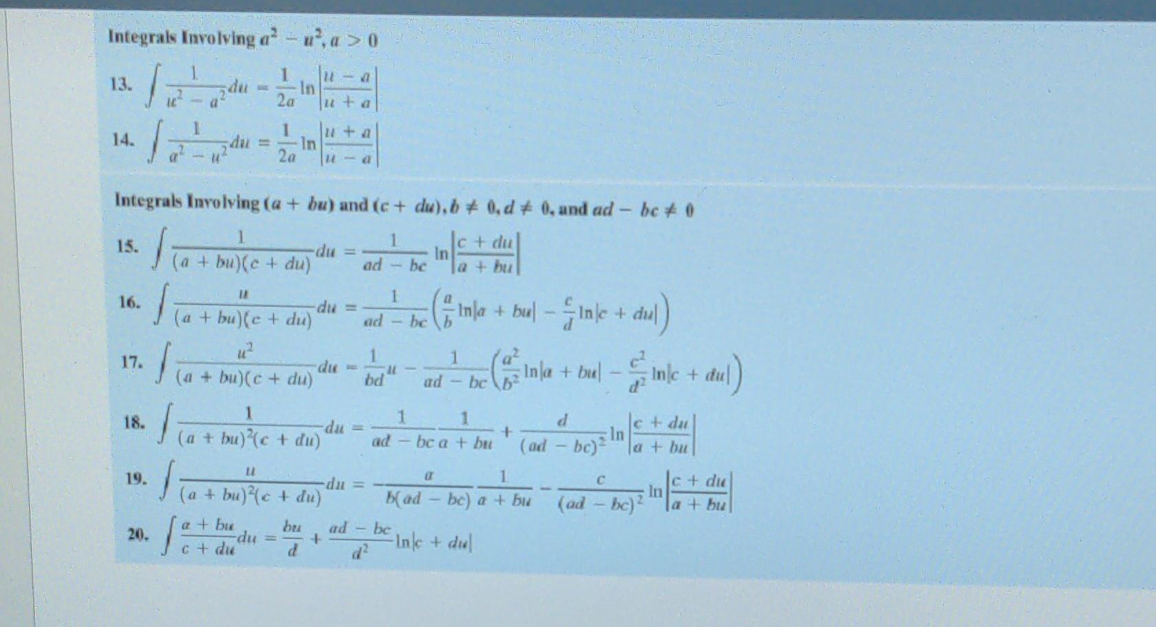 Solved Find indefinite integral by Using talde II | Chegg.com