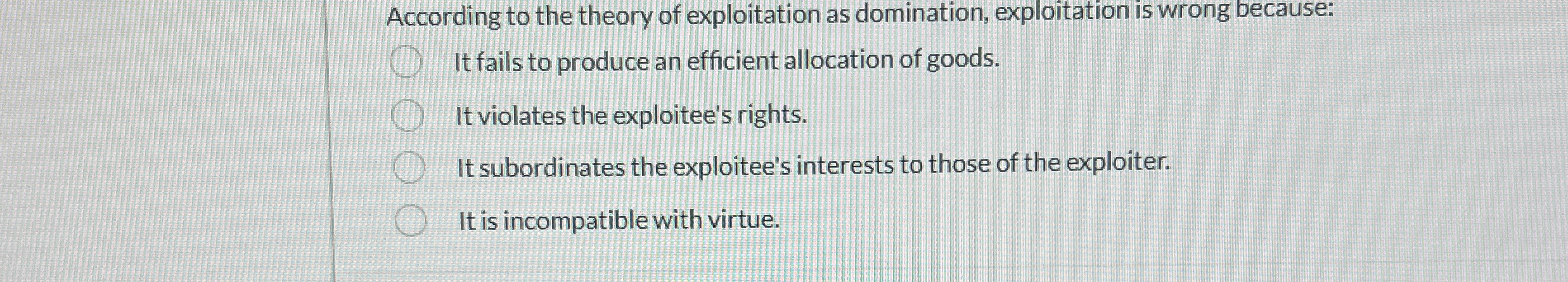 Solved According to the theory of exploitation as | Chegg.com