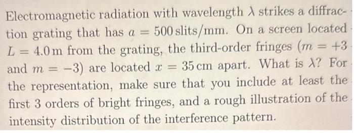 Solved Electromagnetic radiation with wavelength λ strikes a | Chegg.com