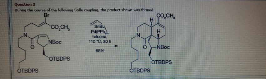 Solved Question 3 During the course of the following Stille | Chegg.com