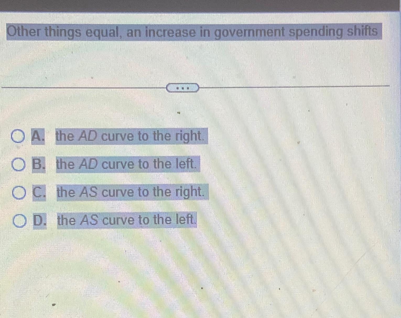 Solved Other things equal, an increase in government | Chegg.com