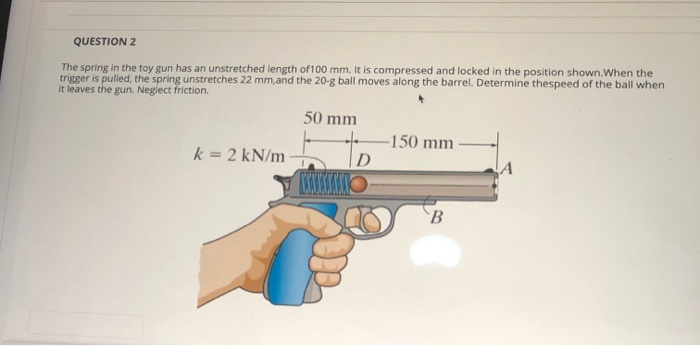 Solved QUESTION 2 The spring in the toy gun has an | Chegg.com