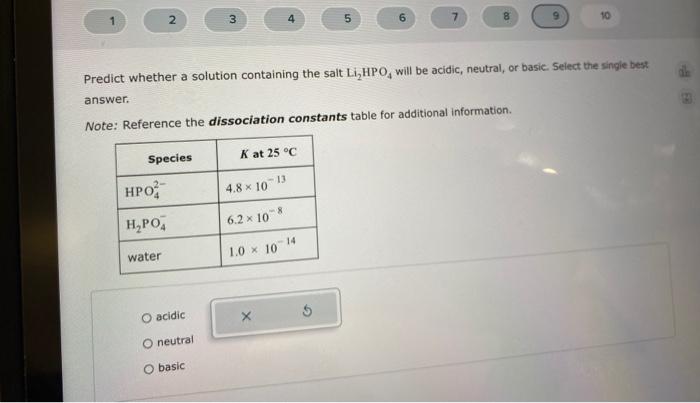 Solved Predict whether a solution containing the salt | Chegg.com