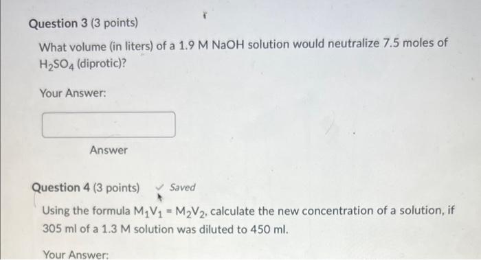 Solved What volume (in liters) of a 1.9MNaOH solution would | Chegg.com