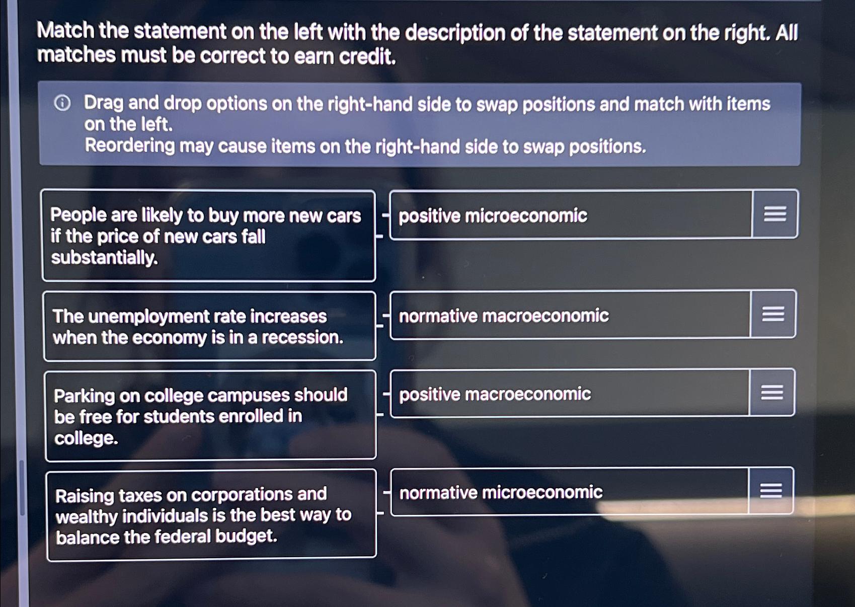 Solved Match the statement on the left with the description | Chegg.com