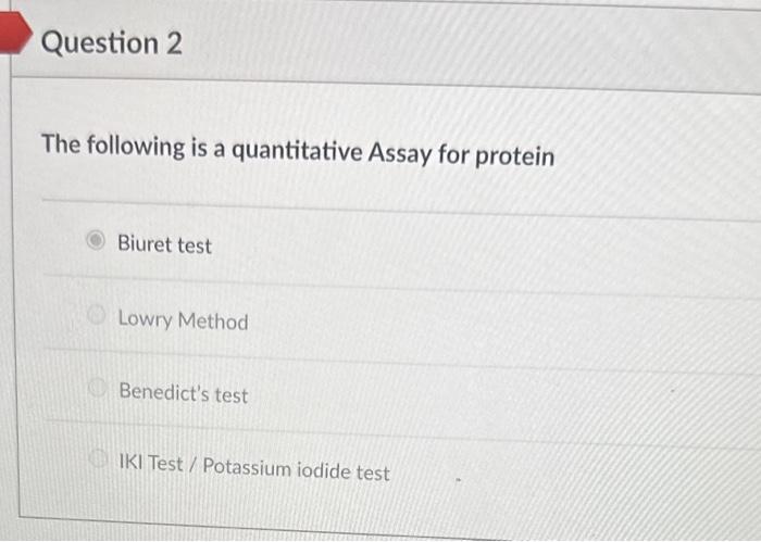 Solved The following is a quantitative Assay for protein | Chegg.com