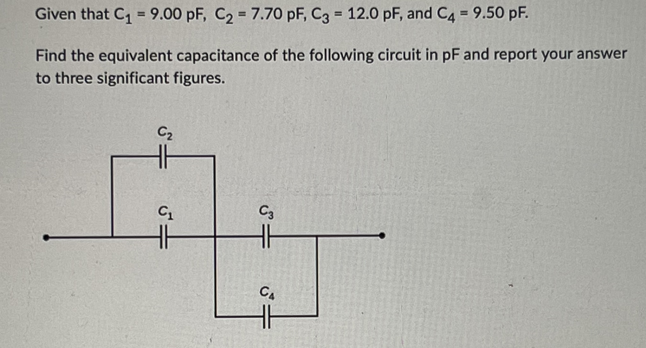 Solved Given that C1=9.00pF,C2=7.70pF,C3=12.0pF, ﻿and | Chegg.com
