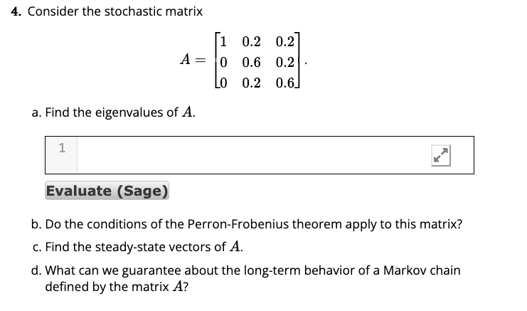 Solved Consider the stochastic | Chegg.com