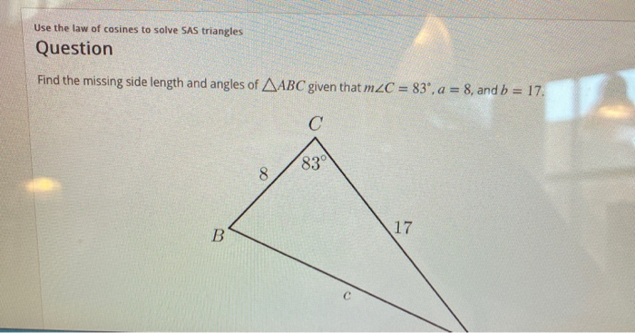Solved Use the law of cosines to solve SAS triangles | Chegg.com