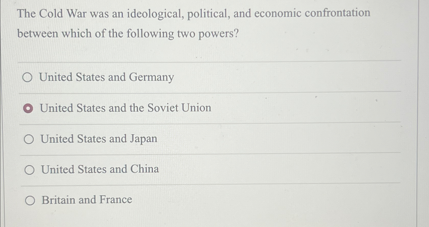 Solved The Cold War was an ideological, political, and | Chegg.com