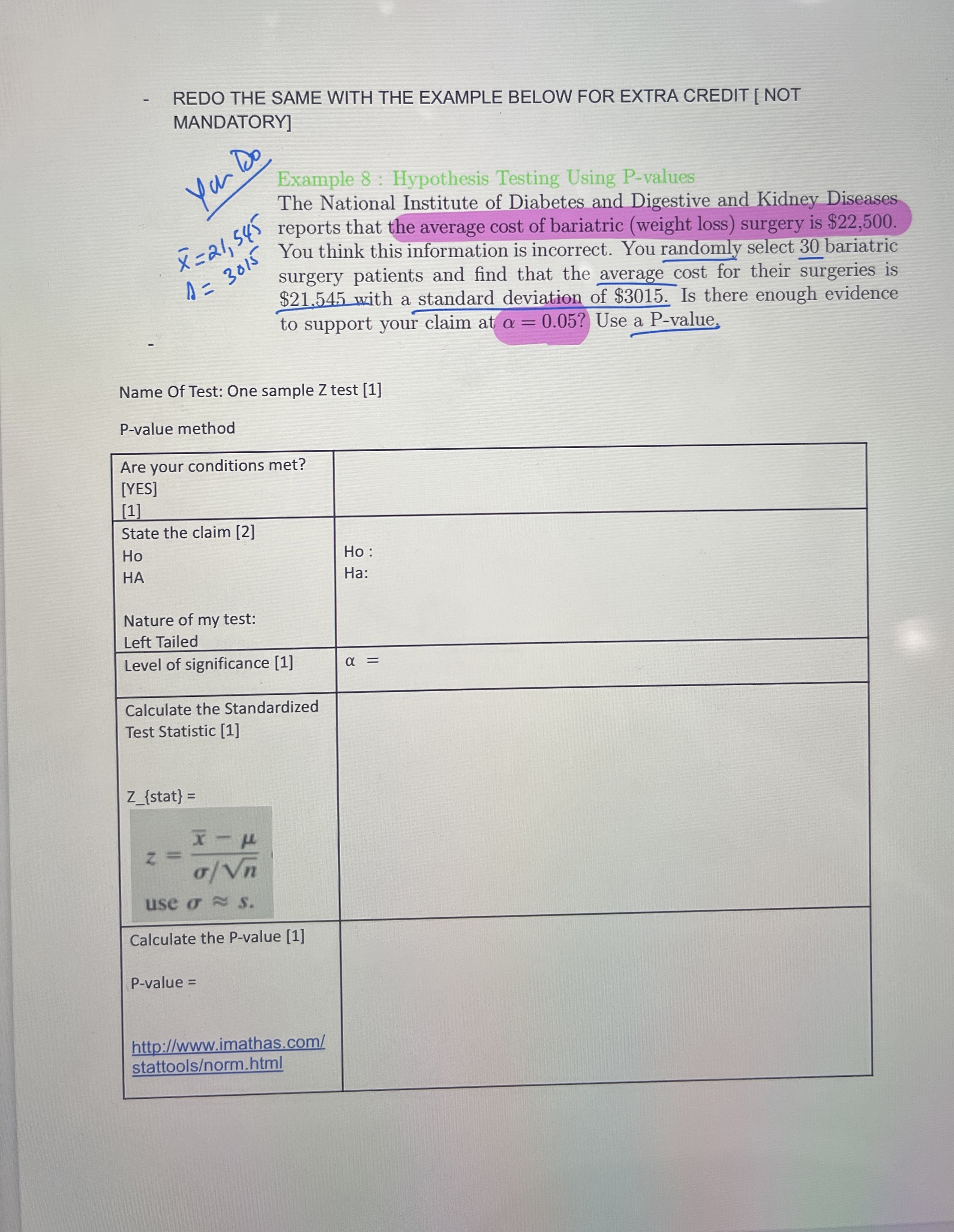 Solved REDO THE SAME WITH THE EXAMPLE BELOW FOR EXTRA CREDIT | Chegg.com