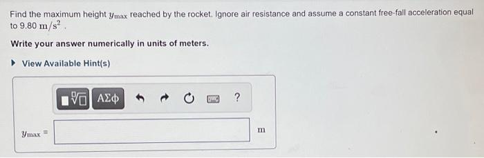 Solved A rocket, initially at rest on the ground, | Chegg.com