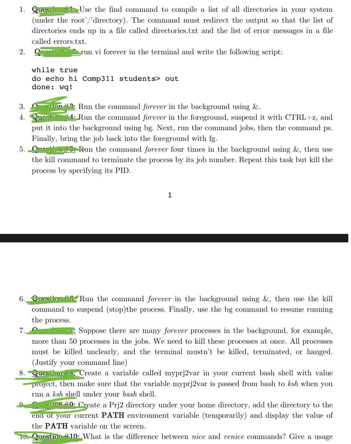 Solved Quesi. Use the find command to compile a list of all | Chegg.com