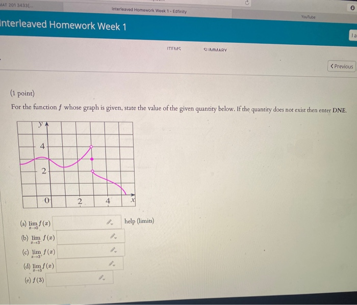 Solved T 2013433 Interleaved Homework Week 1 - Edfinity | Chegg.com