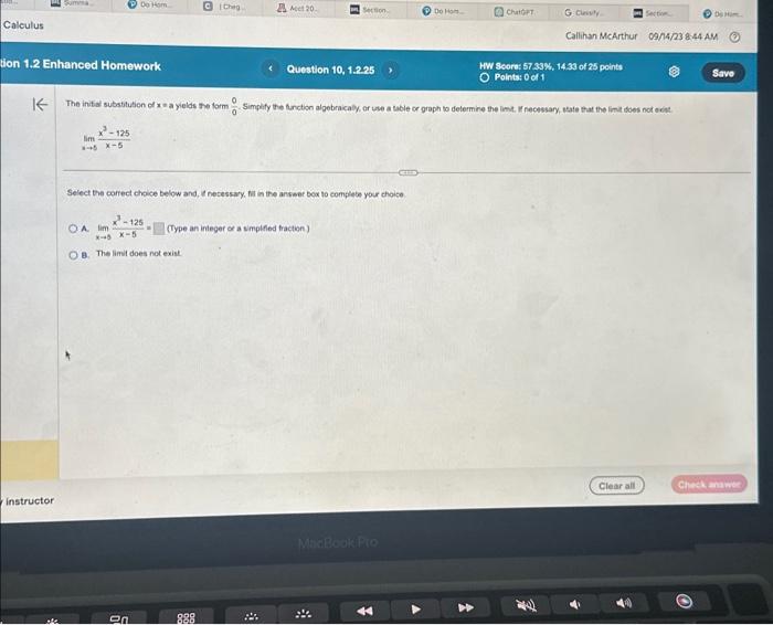 Solved Calculus D2L Summa... tion 1.2 Enhanced Homework | Chegg.com