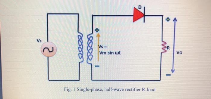 Solved Vs eee Vs = Vm sin wt R Vo Fig. 1 Single-phase, | Chegg.com