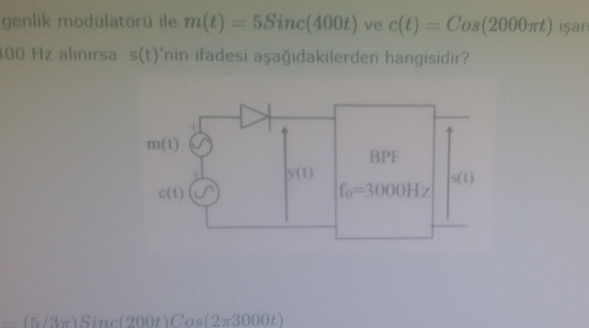 Solved With the amplitude modulator given below, the signals | Chegg.com