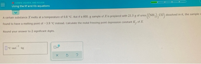 Solved O GASES, QUID AND SOLDS Using the Kf and Kb equations | Chegg.com