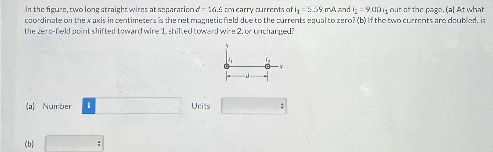 Solved In the figure, two long straight wires at separation | Chegg.com