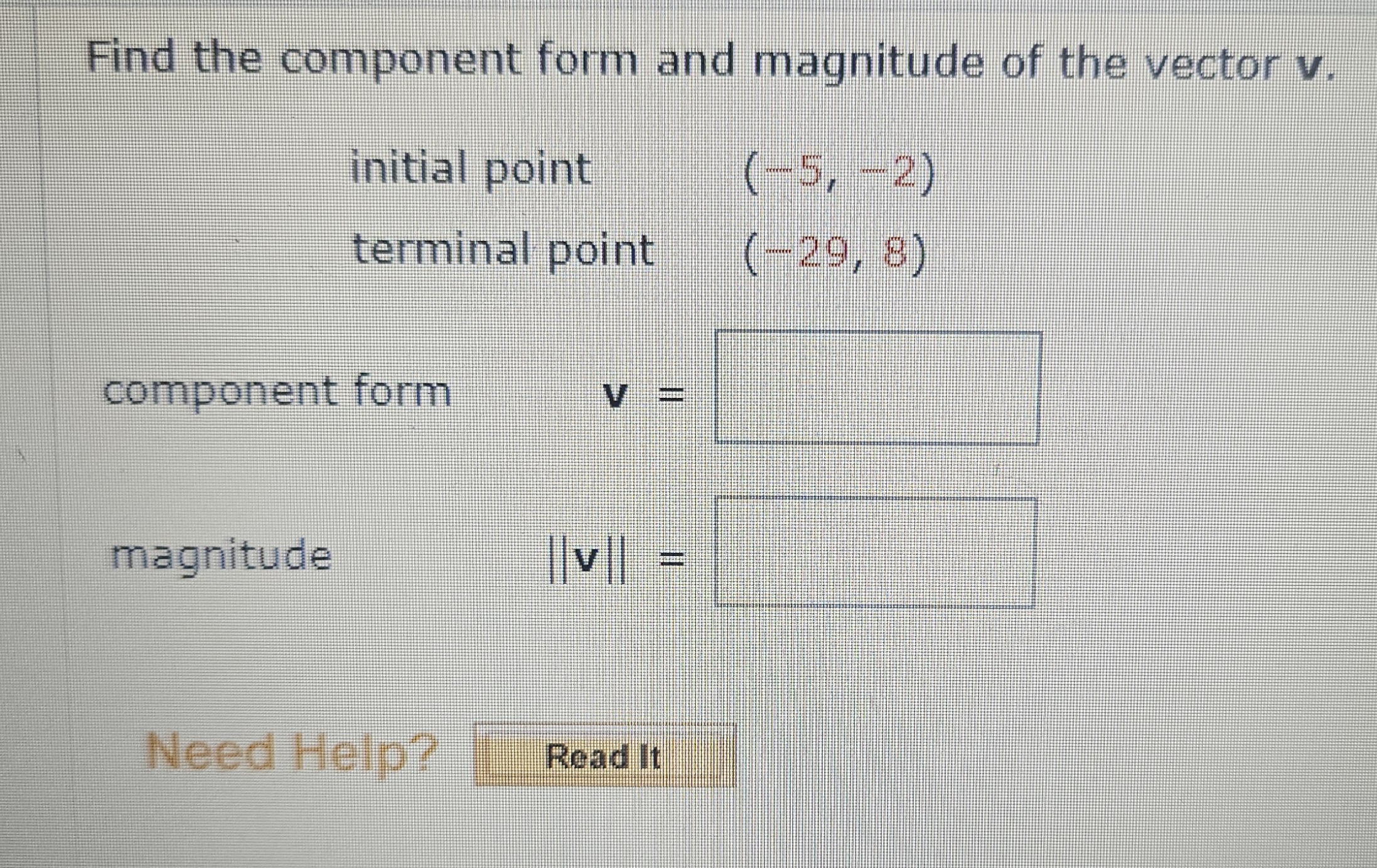 Solved Find the component form and magnitude of the vector | Chegg.com