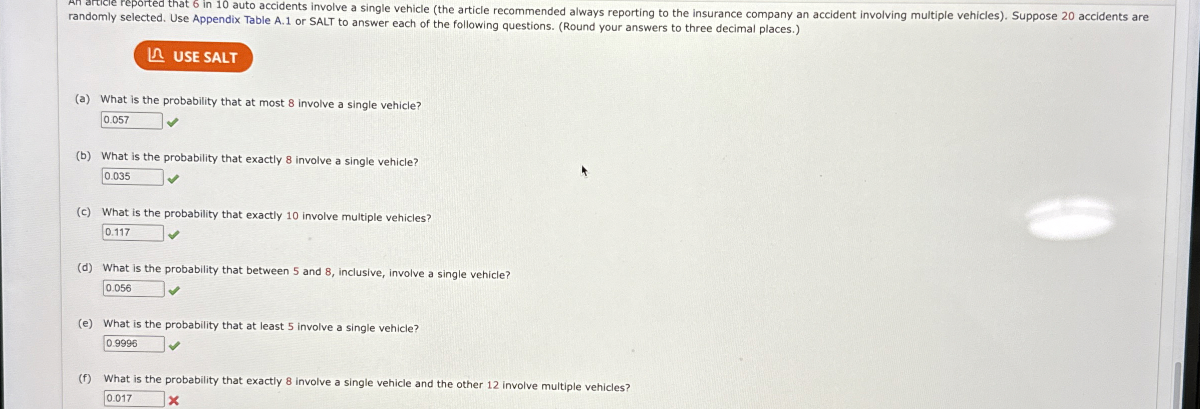 Solved randomly selected. Use Appendix Table A. 1 ﻿or SALT | Chegg.com