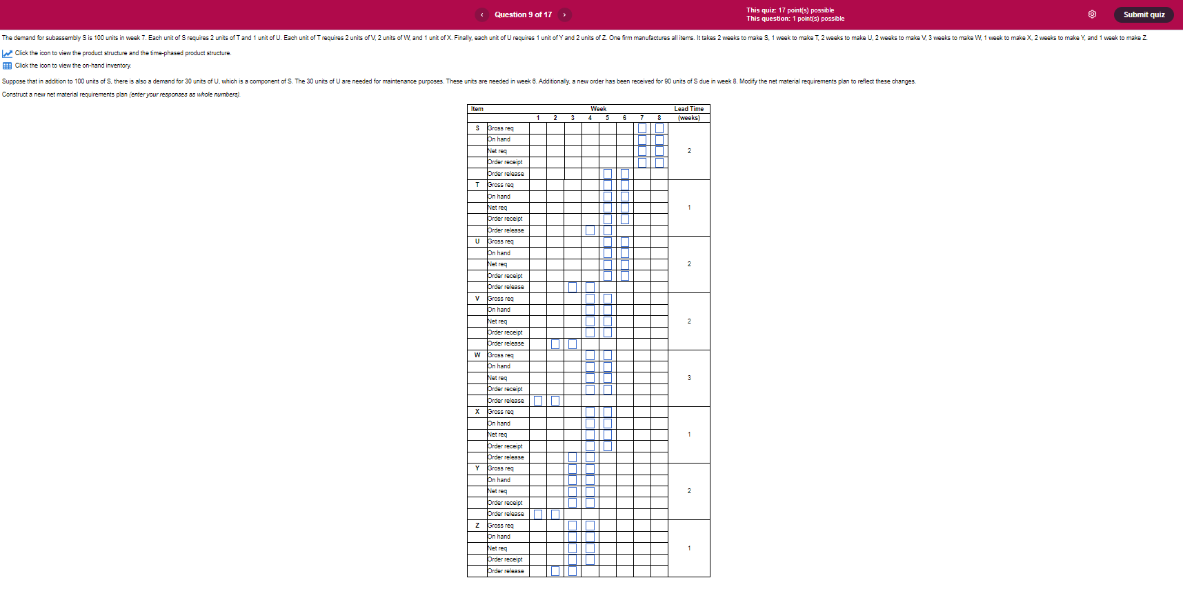 Solved Click the icon to view the product structure and the | Chegg.com