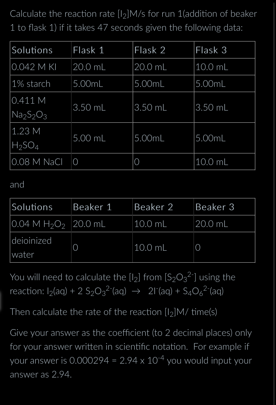 Solved Calculate the reaction rate [I2]Ms ﻿for run | Chegg.com