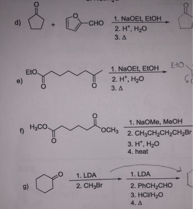 Solved -CHO 1. NaOEt, EtOH 2. H, H2O 3.A Eto 1. NaoEt, EtOH | Chegg.com