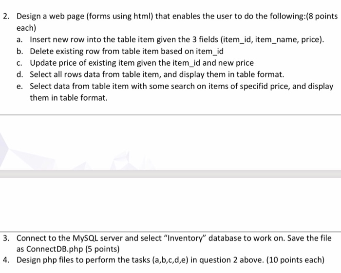 Solved 2. Design a web page (forms using html) that enables | Chegg.com