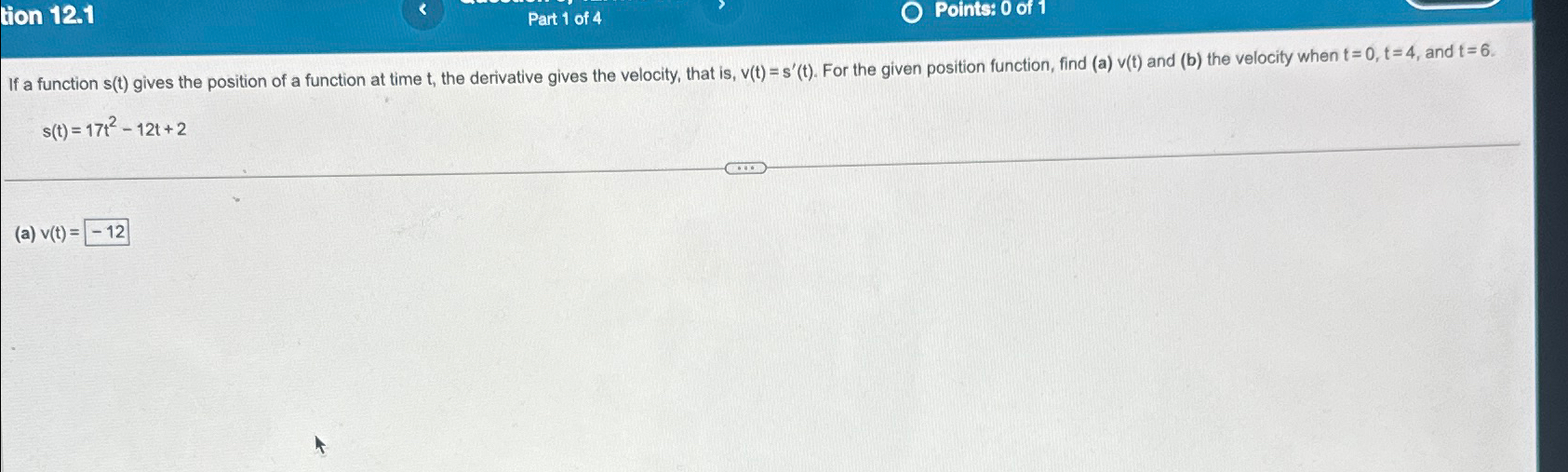 Solved tion 12.1Part 1 ﻿of 4Points: 0 ﻿of | Chegg.com