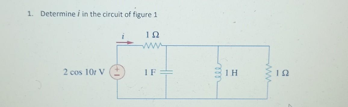 Solved 1. Determine i in the circuit of figure 1 | Chegg.com