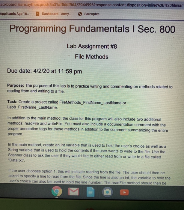Solved How Do Solve Lab Assignment 8 File Method Using Java 7186