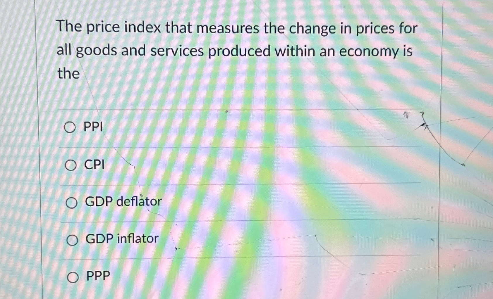 Solved The price index that measures the change in prices | Chegg.com