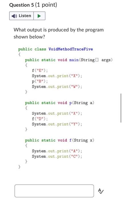 Solved What output is produced by the program shown below? | Chegg.com