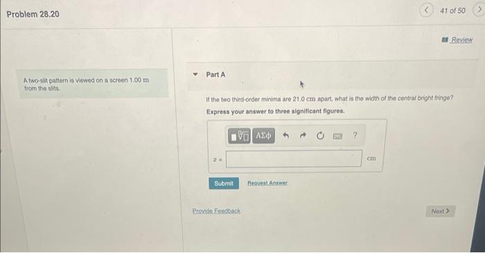 Solved In Young's two-sitt experiment, tho first dark fringe | Chegg.com