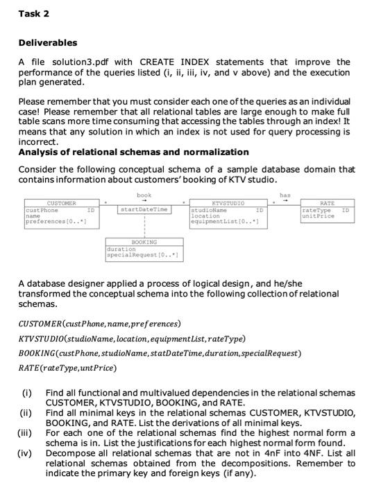 Solved Task 2 Deliverables A file solution3.pdf with CREATE | Chegg.com