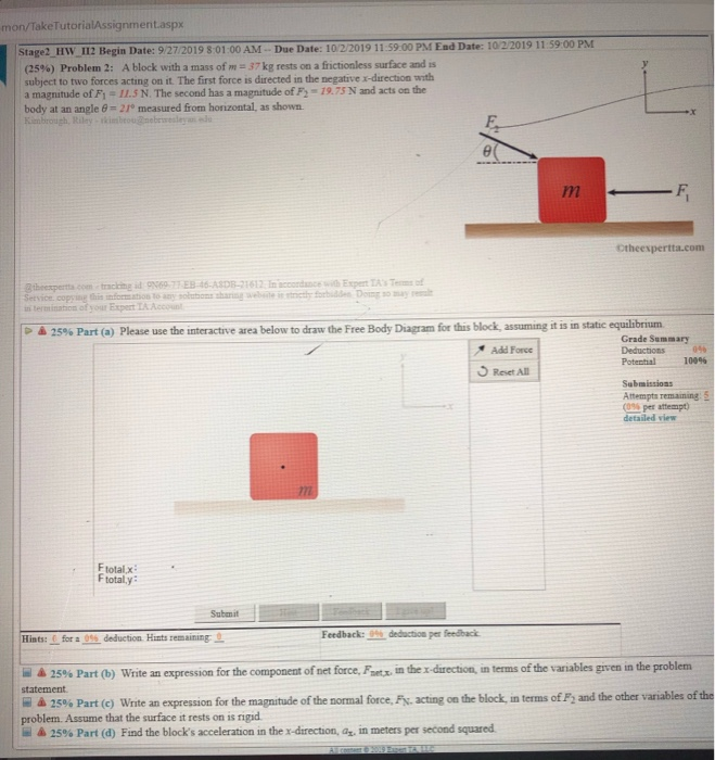 Solved mon/TakeTutorialAssignment.aspx Stage2 HW 112 Begin | Chegg.com