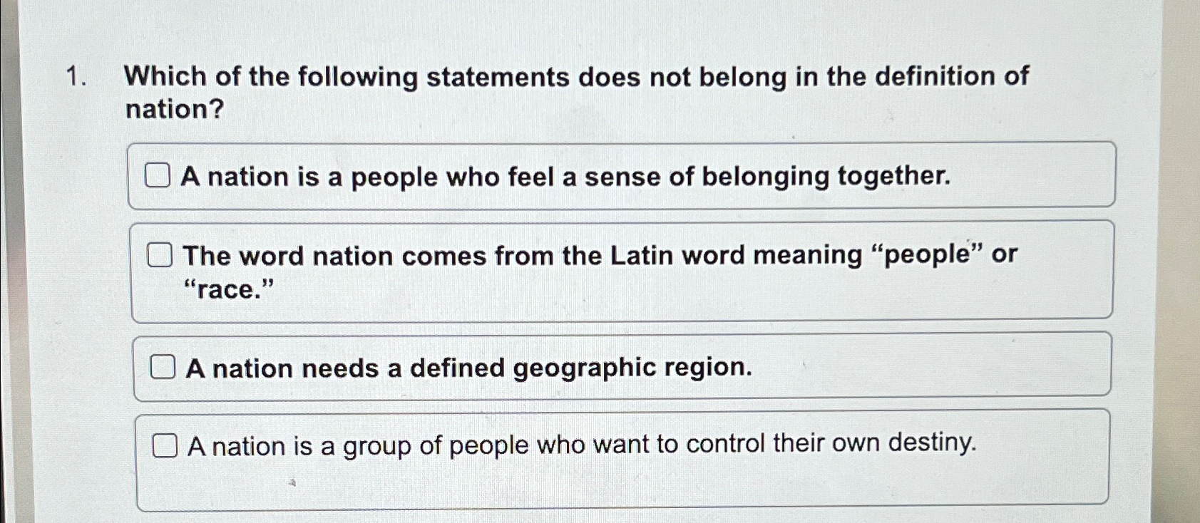 Solved Which of the following statements does not belong in | Chegg.com