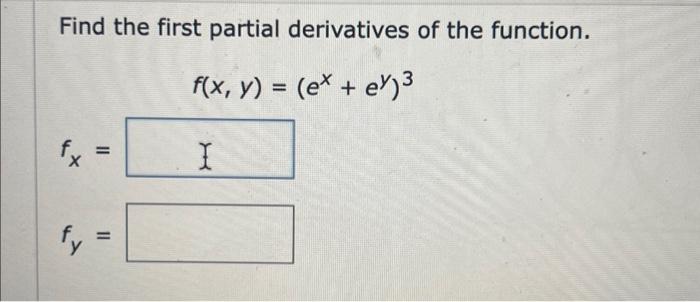 Solved Find the first partial derivatives of the function. | Chegg.com