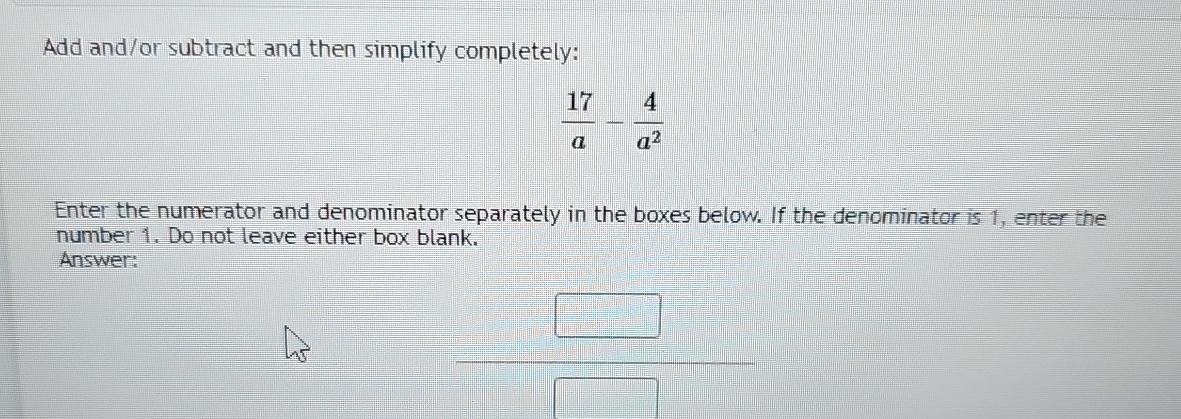 Solved Add and/or subtract and then simplify | Chegg.com