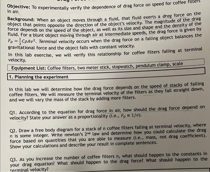Solved Objective: To experimentally verify the dependence of | Chegg.com