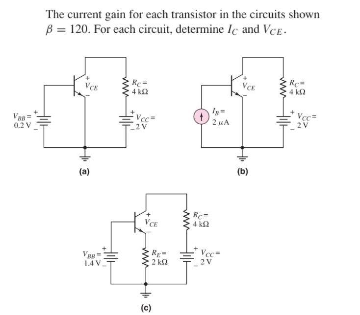 Solved The current gain for each transistor in the circuits | Chegg.com